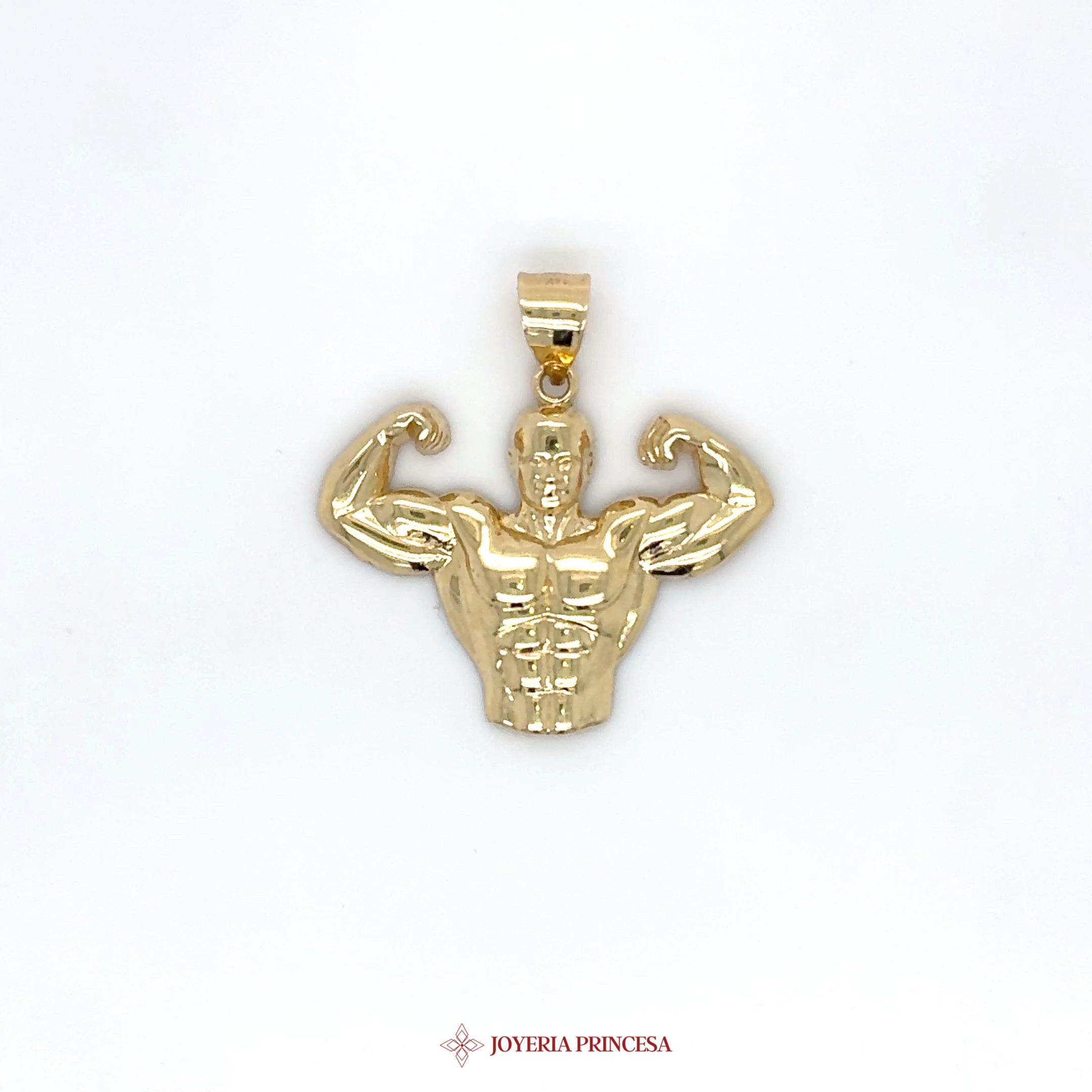 14K Gold Muscular Bodybuilder Pendant – JoyeriaPrincesa